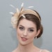 Beige and Golden Fascinator Hat. Champagne Wedding Fascinator. - Etsy
