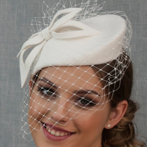 Natural White light Ivory White Bridal Hat. White Wedding - Etsy