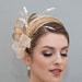 Beige and Golden Fascinator Hat. Champagne Wedding Fascinator. - Etsy