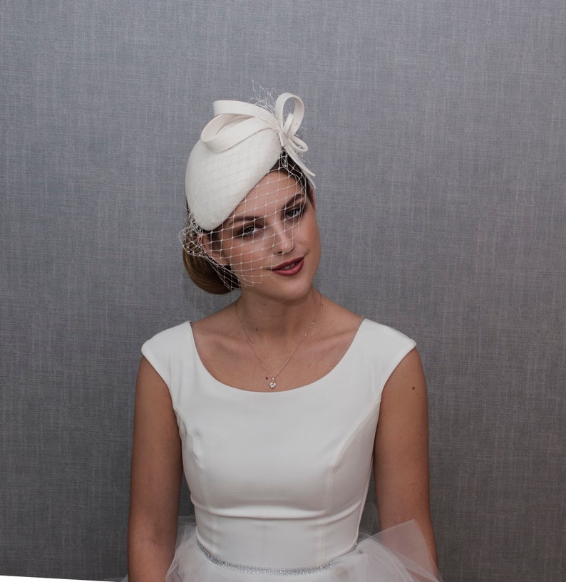Natural White light Ivory White Bridal Hat. White Wedding - Etsy