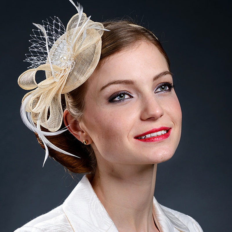 Beige Fascinator Hat - Etsy
