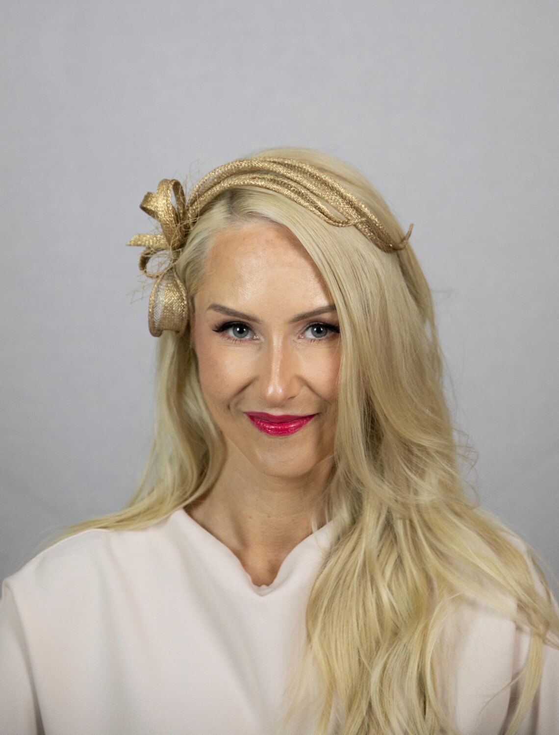 Golden Fascinator. Golden Headpiece. Golden Headband. Golden Hat ...