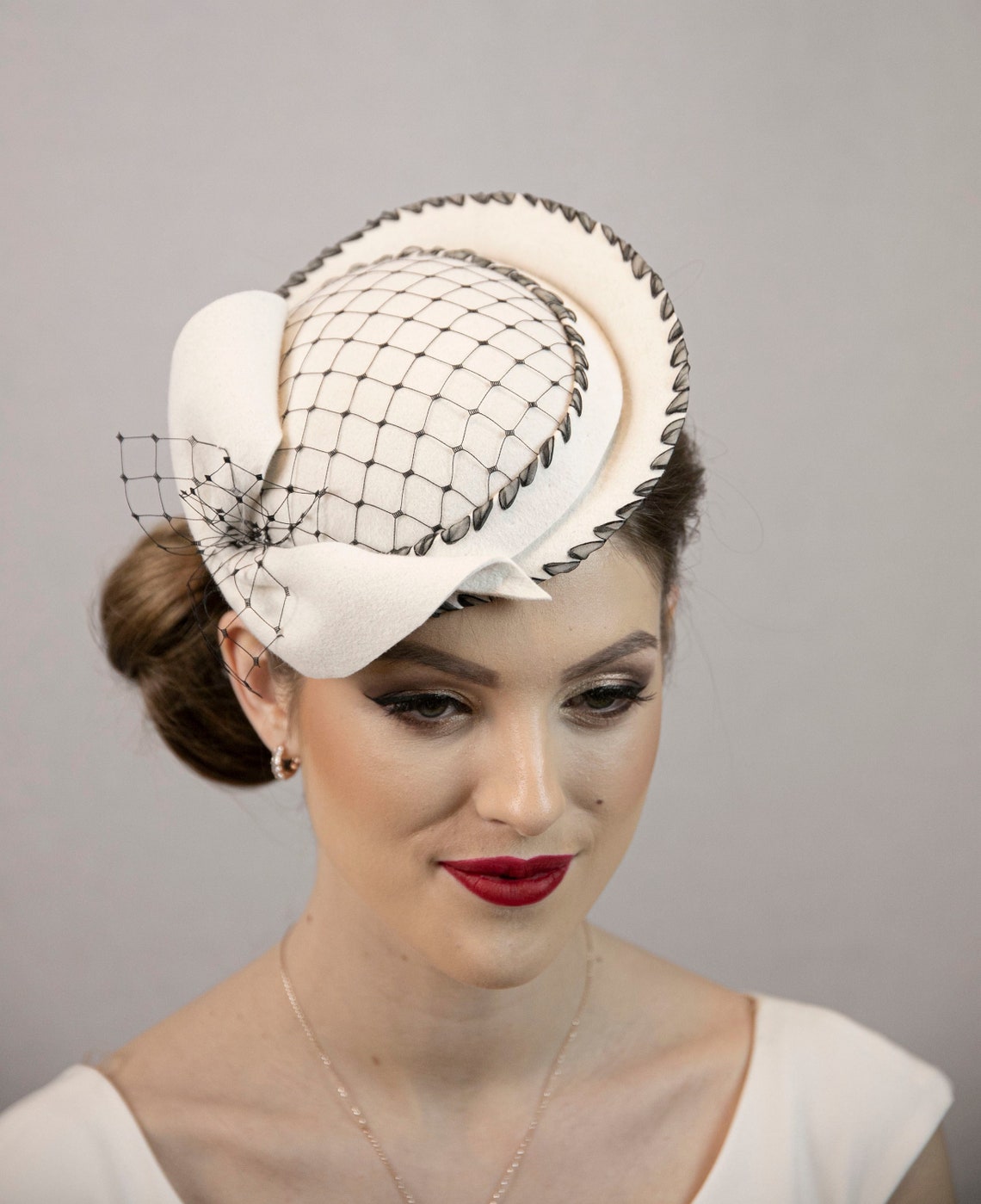 Ivory White Fascinator Hat Wedding Hat Bridal Hat Cocktail - Etsy