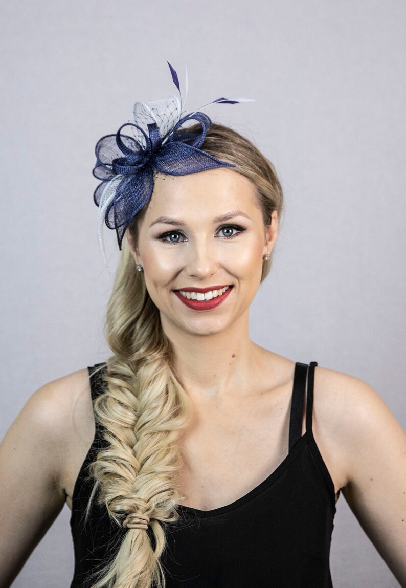 Blue Bow Fascinator. Blue Wedding Fascinator. - Etsy