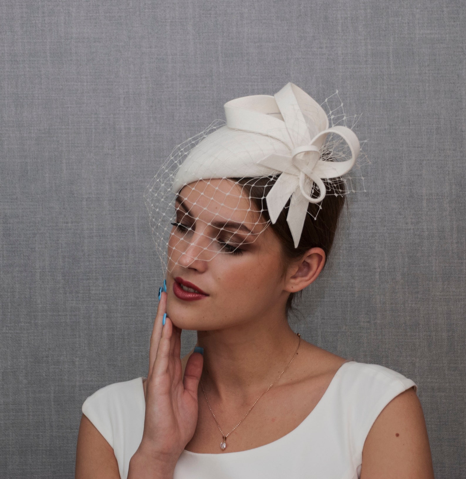 Natural White light Ivory White Bridal Hat. White Wedding - Etsy