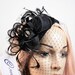 Black Fascinator. Black Elegant Fascinator With Face Veil. - Etsy