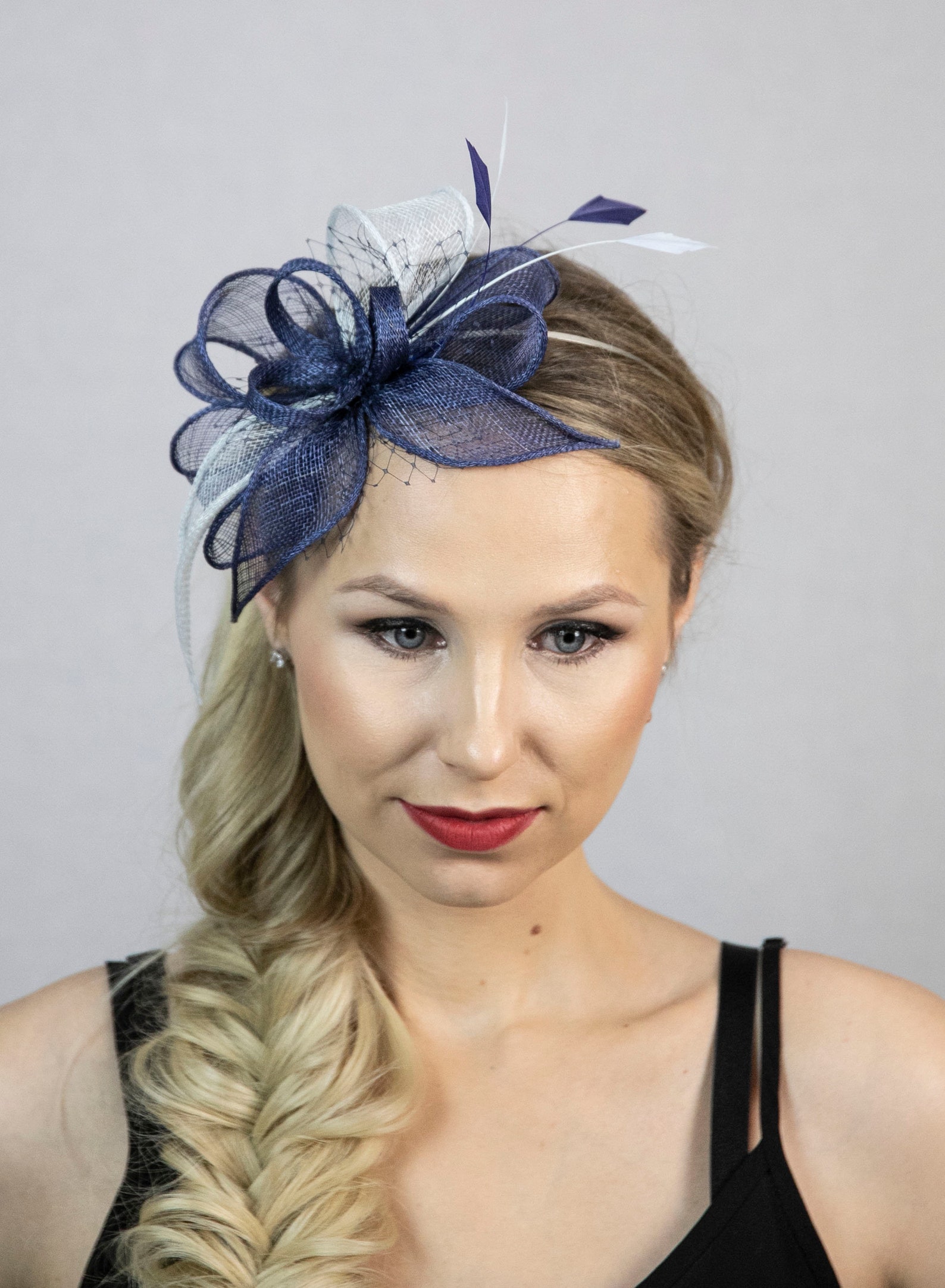 Blue Bow Fascinator. Blue Wedding Fascinator. New Fascinator - Etsy