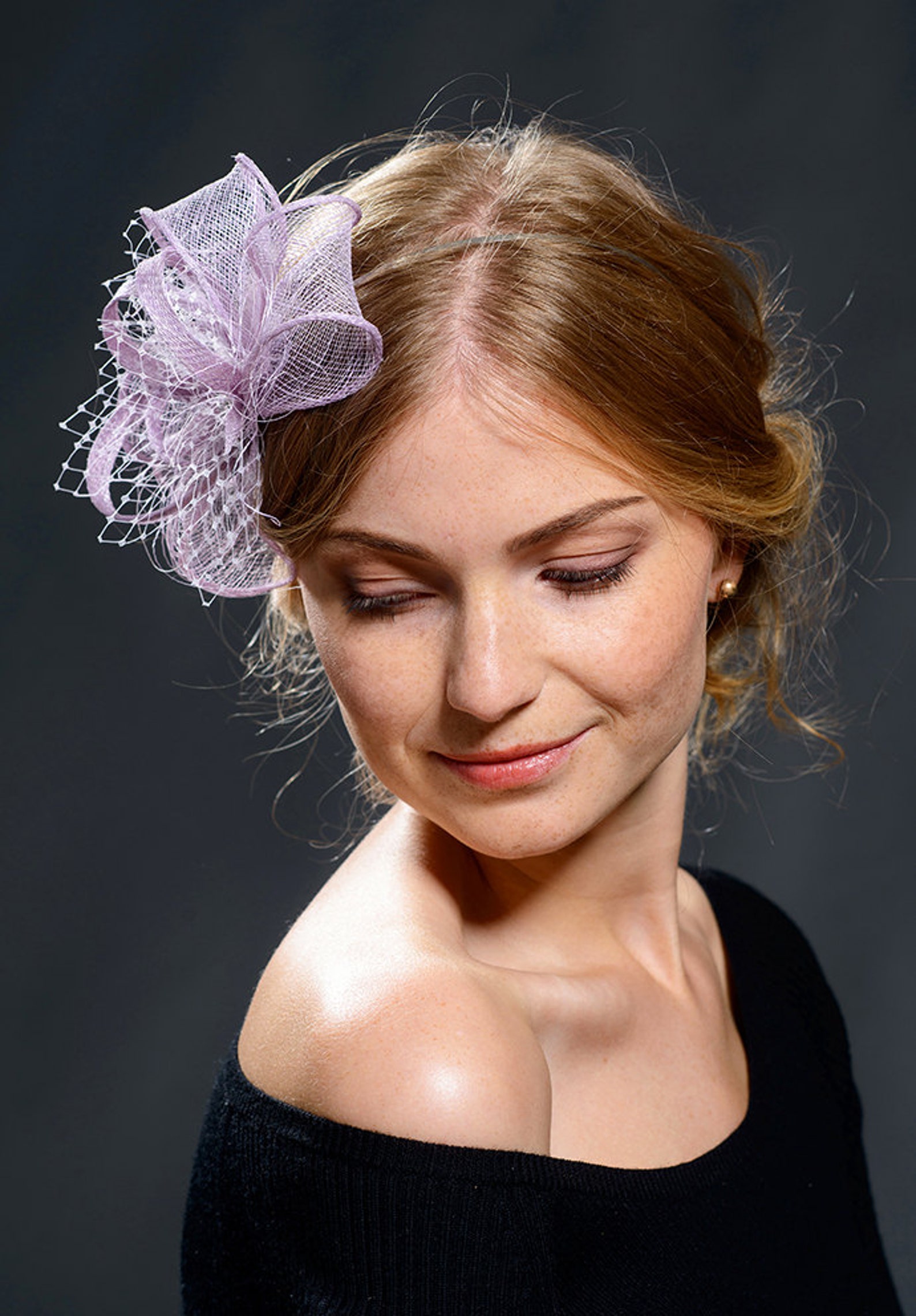 Lavendel purple bow fascinator lovely light purple fascinator | Etsy