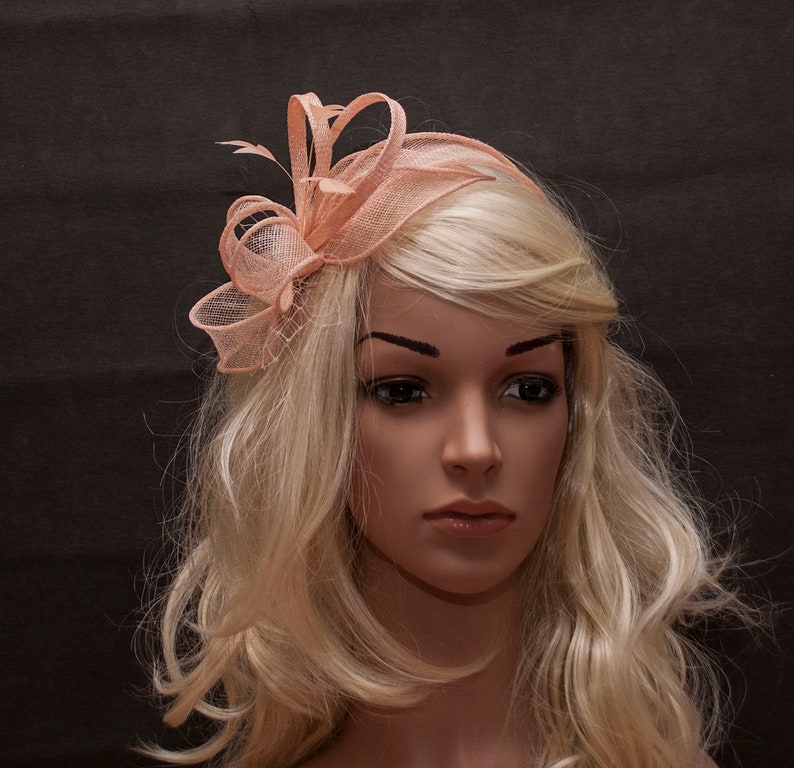 Pink Wedding Fascinator With Feathers. - Etsy