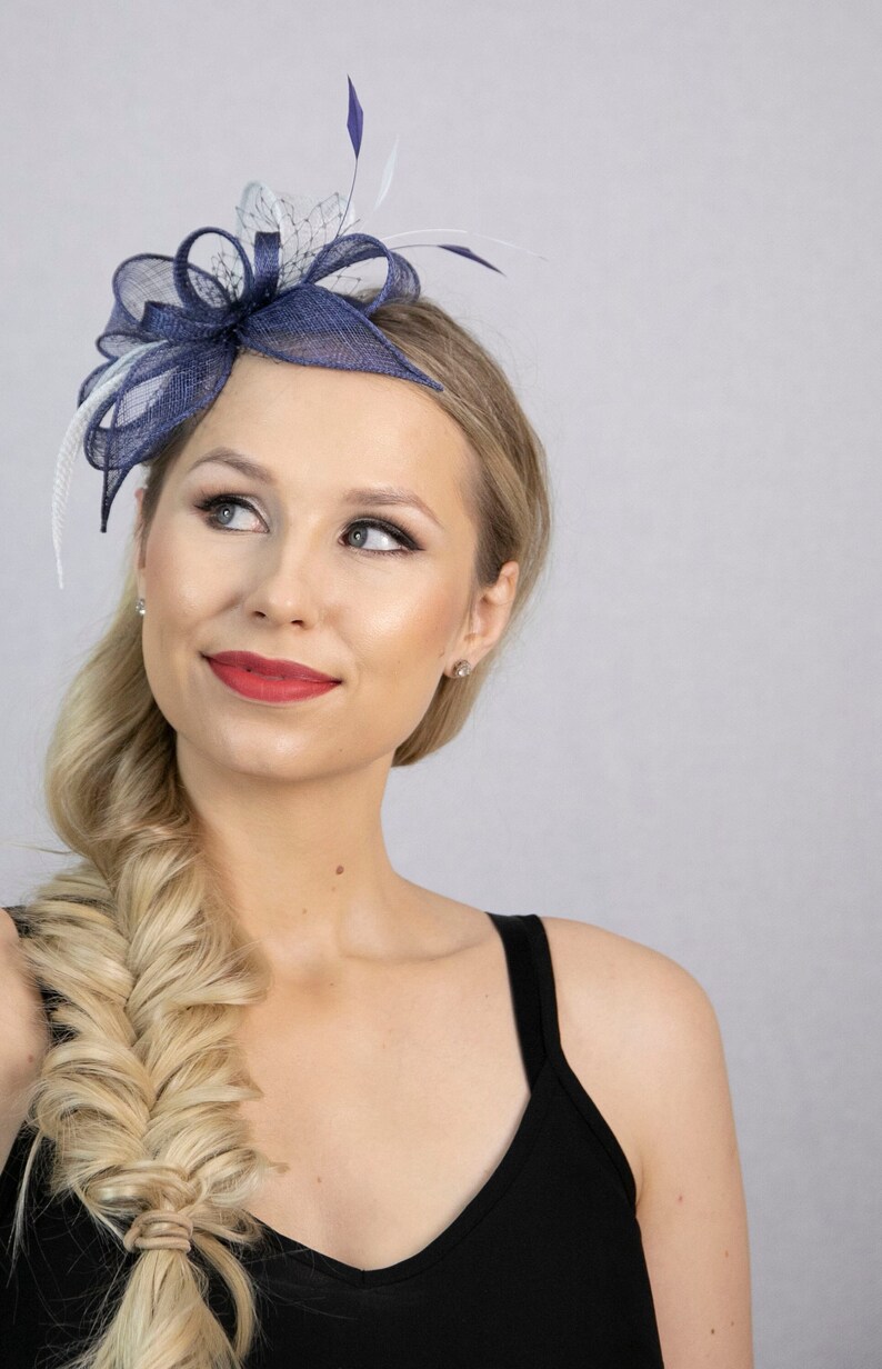 Blue Bow Fascinator. Blue Wedding Fascinator. - Etsy