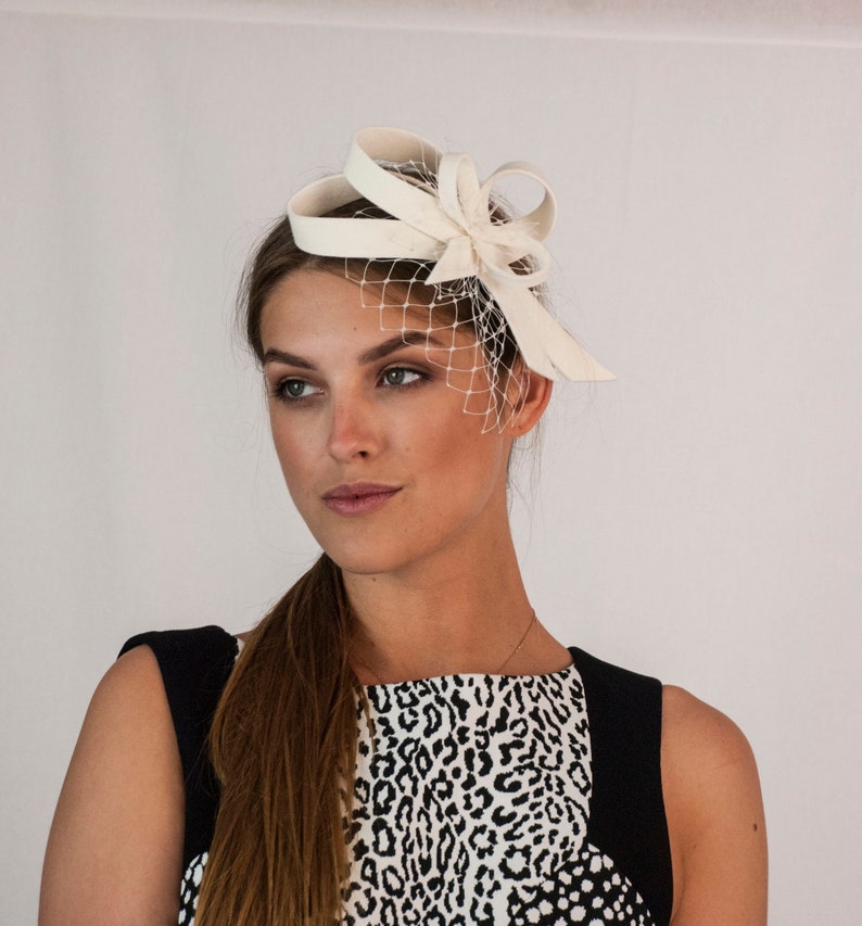 Ivory White Simple and Modern Fascinator for the Weddings and | Etsy UK