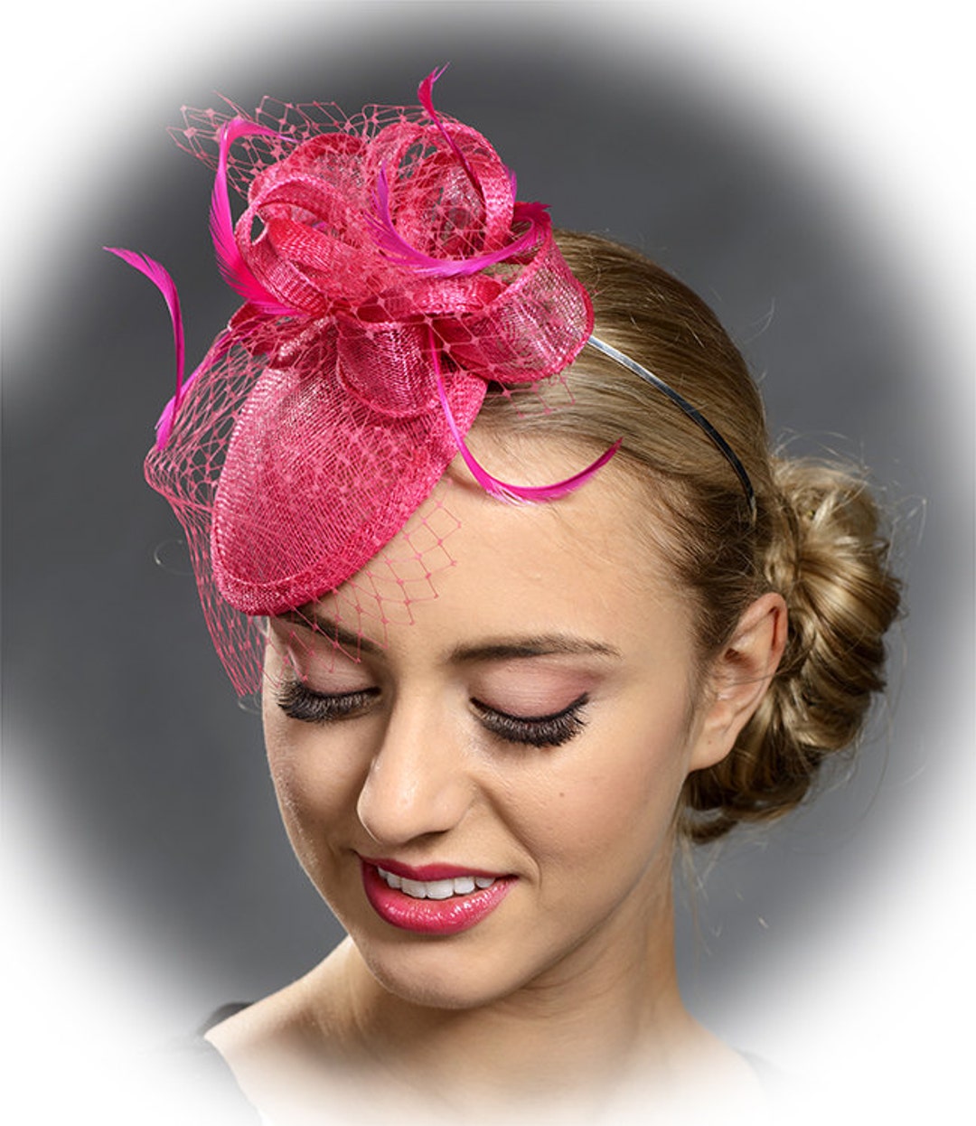 Pink Fascinator Hat. Hot Pink Fascinator. Pink Wedding Fascinator Hat ...
