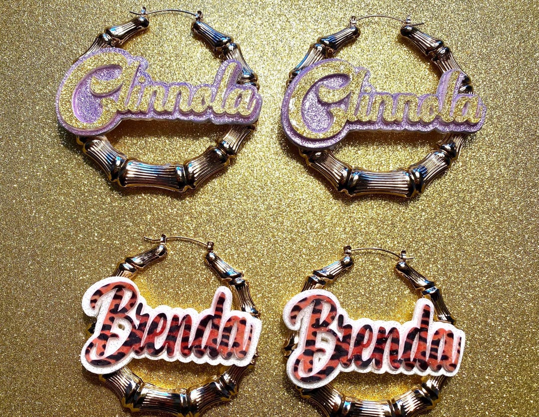 Custom Name Plate Earrings - Etsy