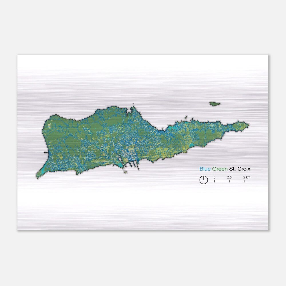 St. Croix Map Art | St. Croix Island Map Decor | Unique Gift Map Print ...