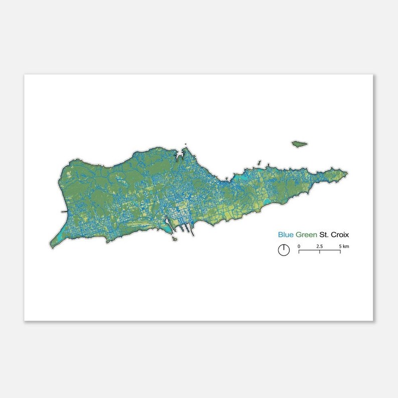 St. Croix Map Art | St. Croix Island Map Decor | Unique Gift Map Print ...