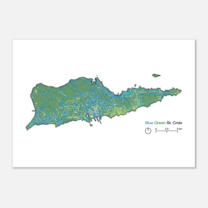St. Croix Map Art | St. Croix Island Map Decor | Unique Gift Map Print ...