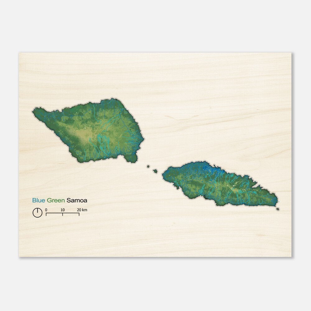 Samoa Map Art | Perfect for Beach House Decor | Minimalist Samoa Map ...