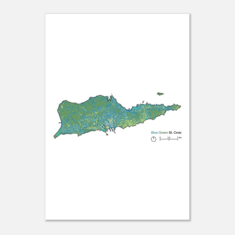 St. Croix Map Art | St. Croix Island Map Decor | Unique Gift Map Print ...