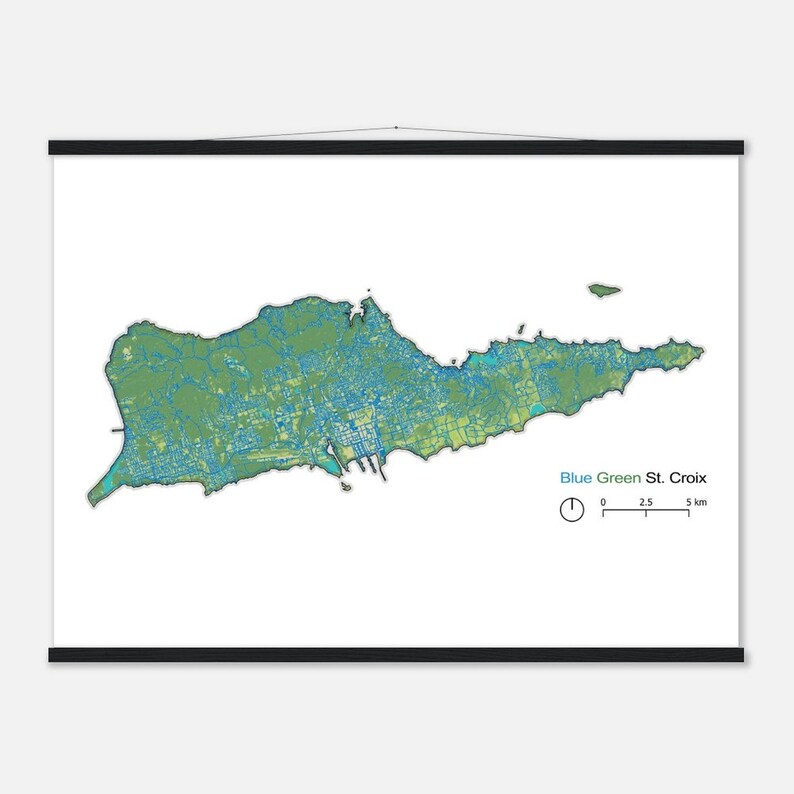 St. Croix Map Art | St. Croix Island Map Decor | Unique Gift Map Print ...