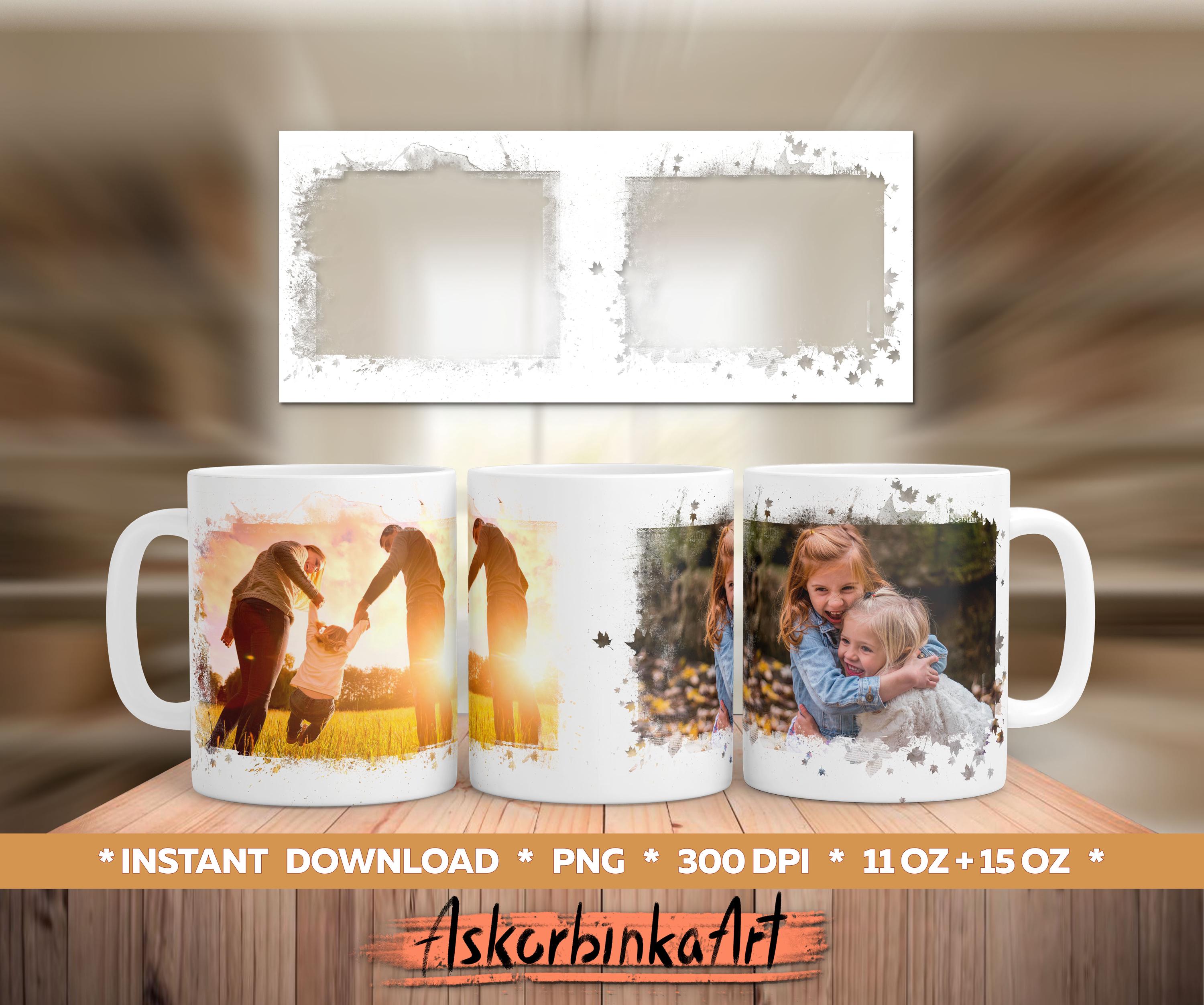 Sublimation Design - Picture Mug Wrap PNG. Digital Template 11oz, 15oz ...
