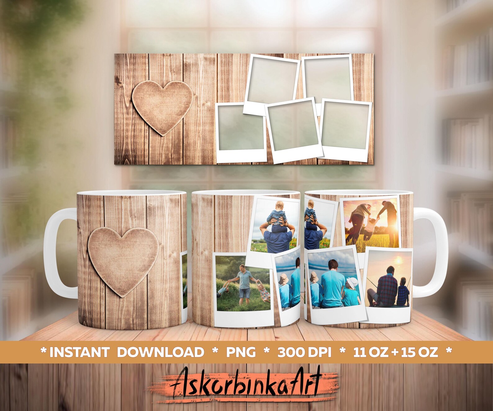 Love Mug Wrap Sublimation Design PNG. Custom Couple Mug Template for 15oz and 11oz/ Picture ...