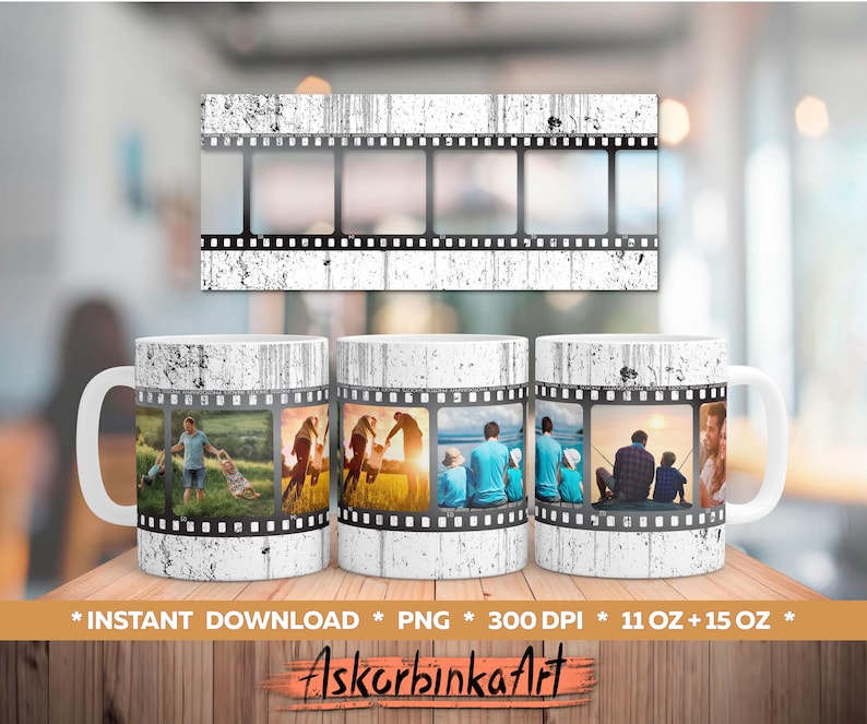 Mug Wrap Sublimation Design PNG. Custom Mug Template for 15oz and 11oz ...