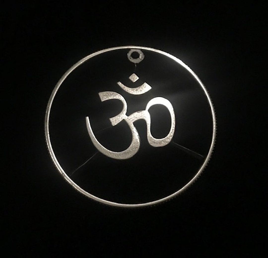 Ohm Om Symbol, Hand Cut Fine Silver Medallion, Sacred Sound of Hinduism ...