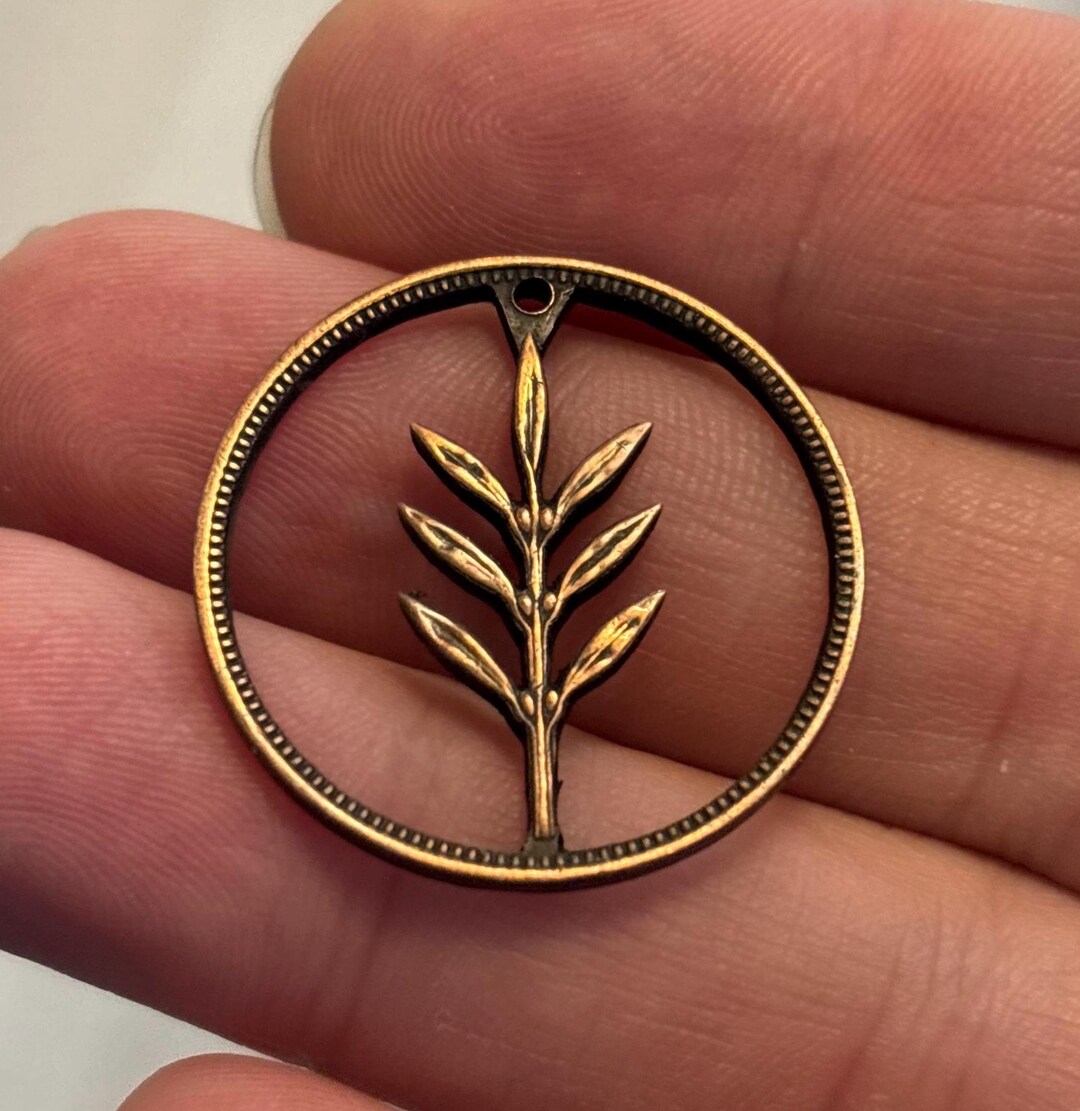 PALESTINE - Let’s Illegalize Genocide - Cut Coin Pendant Olive Tree ...