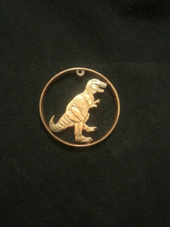 Tyrannosaurus Rex Cut Coin Pendant Hand Cut Copper Bullion | Etsy