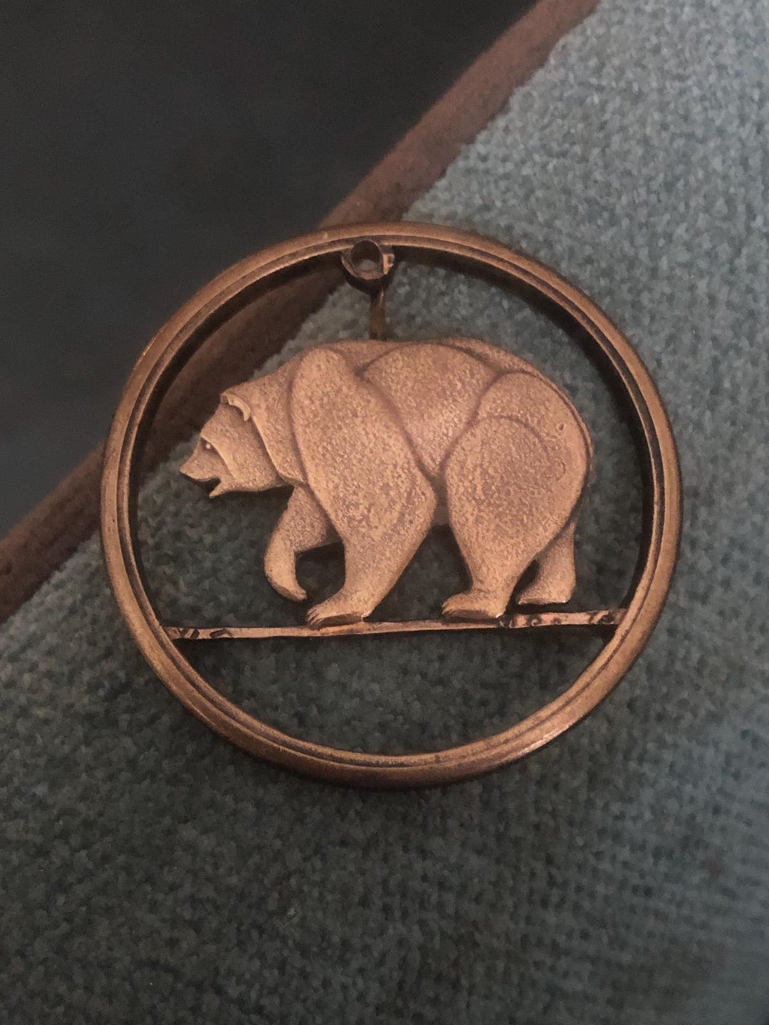 California Bronze Medallion W Grizzly Bear Commemorating Ca’s TRUE ...