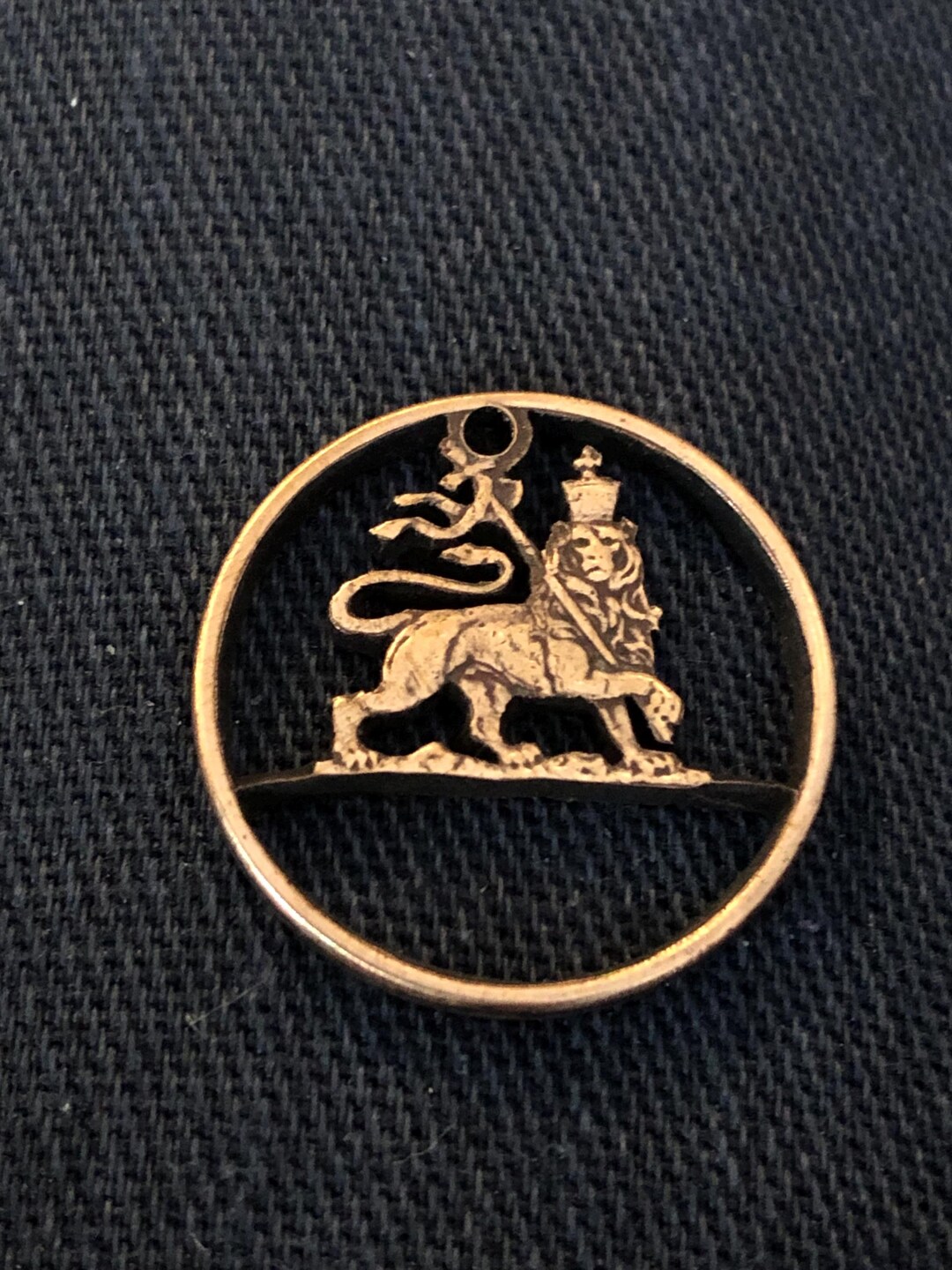 Ethiopia 1936 Hand Cut Coin W Lion of Judah - Rasta Mon Vibration, Yeay ...