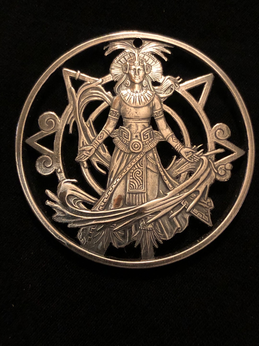 Chalchiuhtlicue Aztec Goddess of Water 1 Oz .999 Fine Silver Round ...