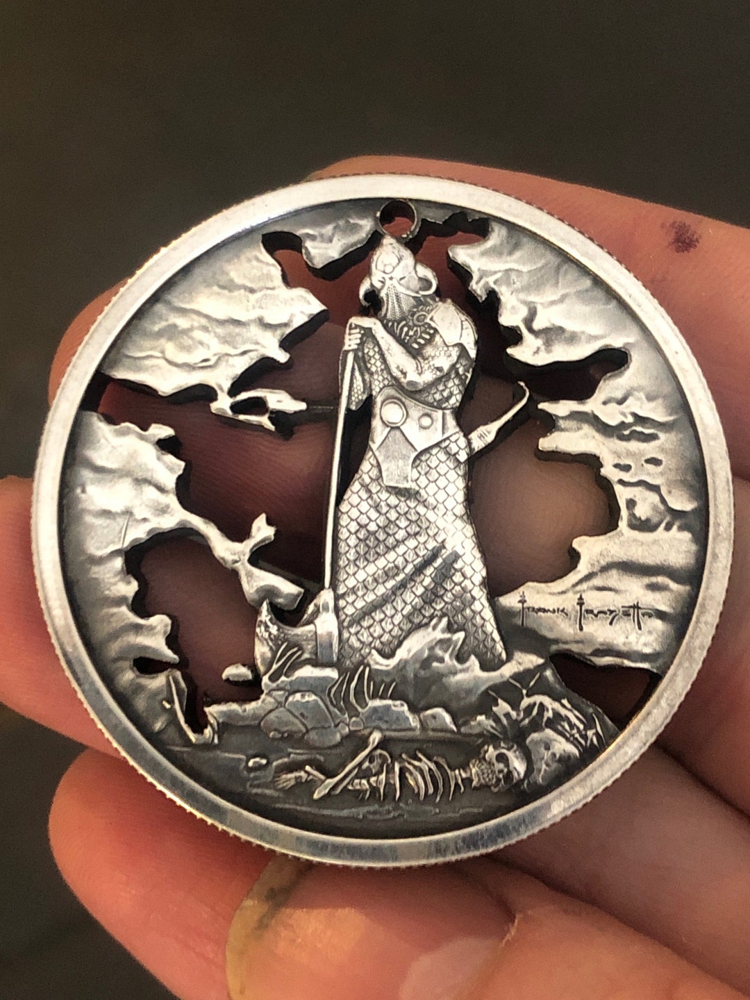 Frank Frazetta Masterpiece, Death Dealer III, Fine Silver Medallion ...