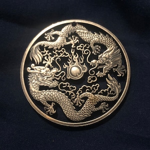 Chinese Dragons Hand Cut Coin Silver Bullion Masterpiece One Time Only ...