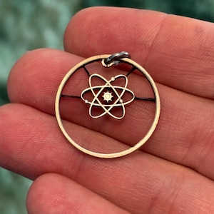 Hand Cut Greek Drachma Coin: Atom Science Pendant, 1984 - Etsy