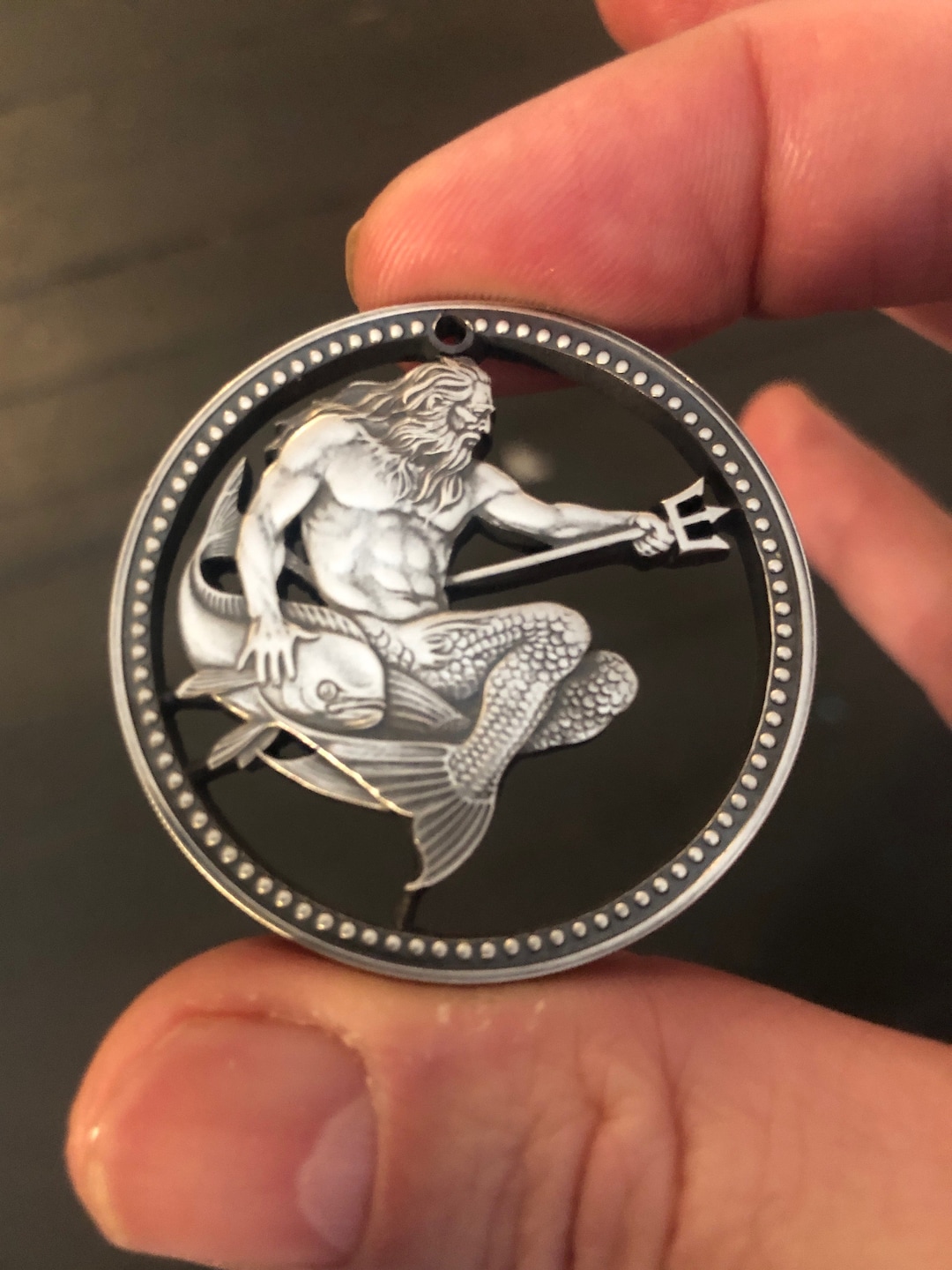Barbados - Cut Coin Jewelry - Neptune, Roman God of the Sea, 1974 ...