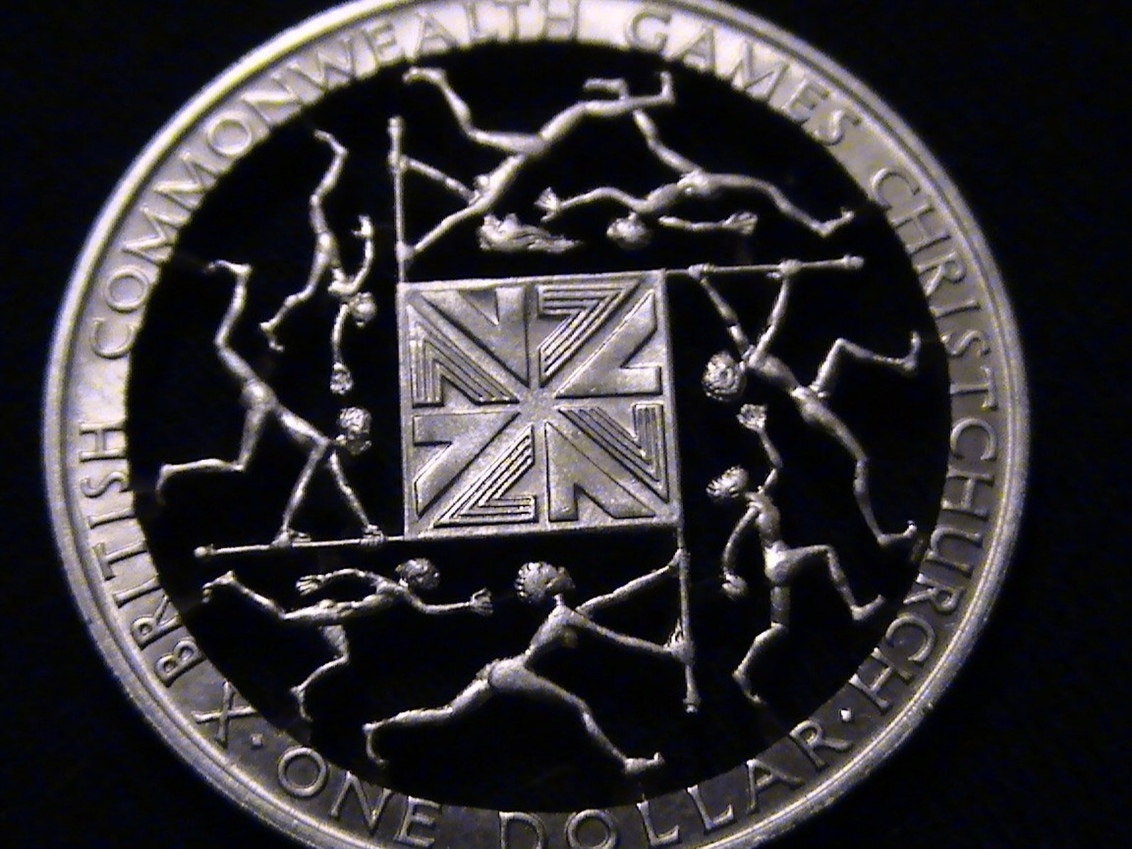 1974 New Zealand - Cut Coin Pendant - W/ Athletes From the Commonwealth ...