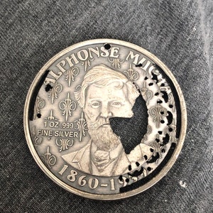 Alphonse Mucha - Laurel - GORGEOUS - Art Nouveau Cut Coin Pendant ...