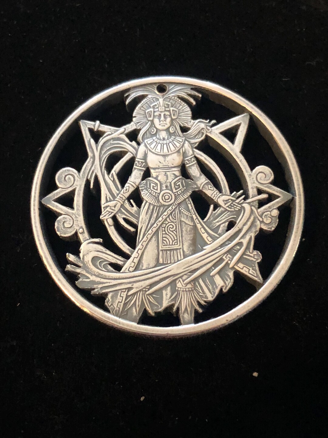 Chalchiuhtlicue Aztec Goddess of Water 1 Oz .999 Fine Silver Round ...