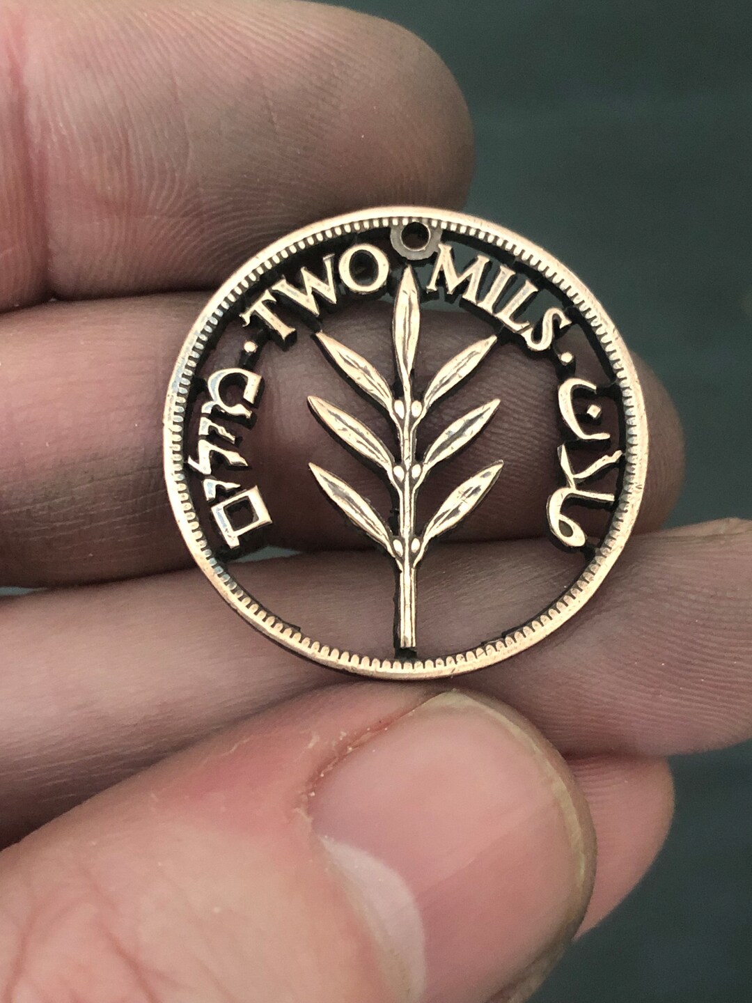 Palestine Cut Coin Jewelry Olive Tree Much Extra Detail on This One ...