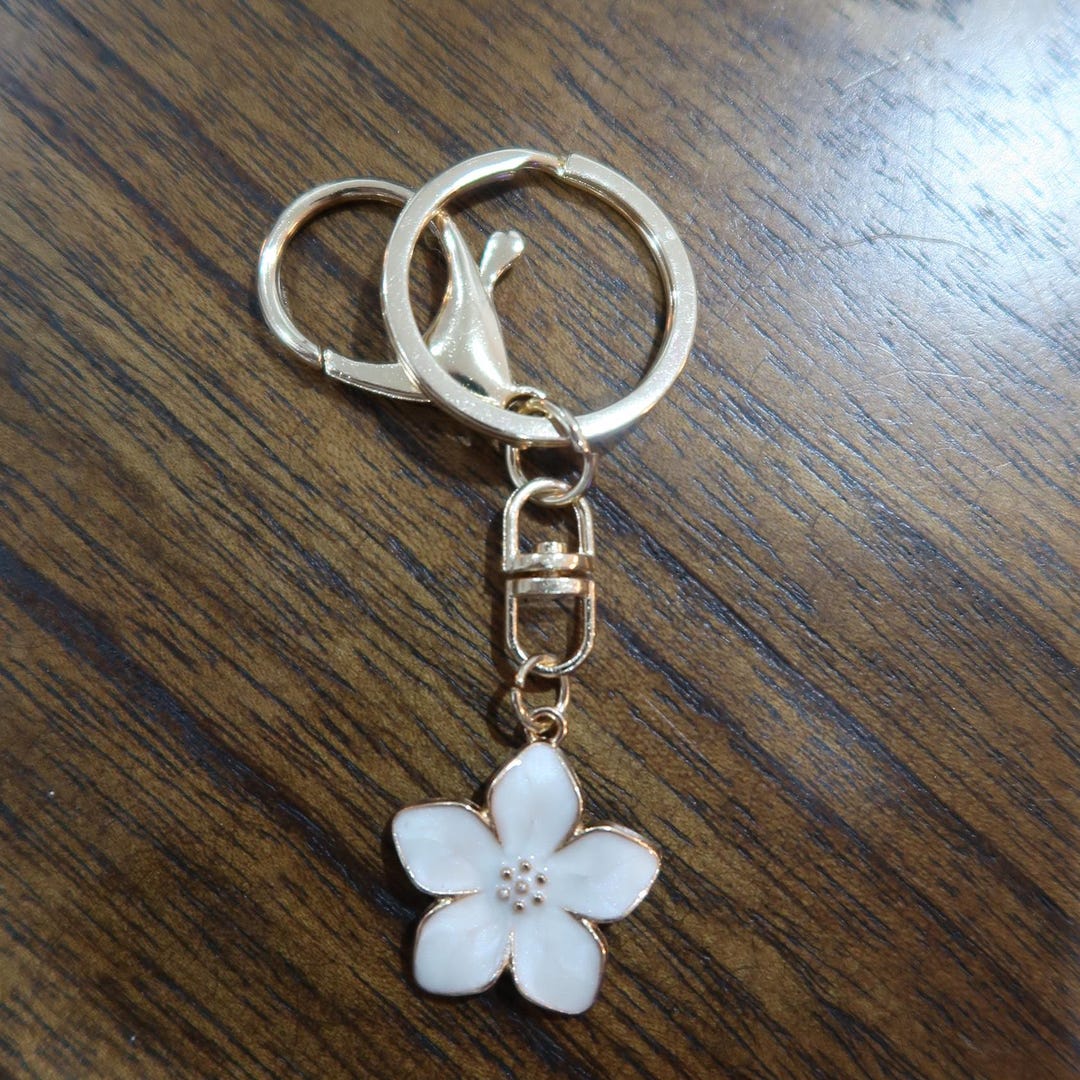Flower Keychain - Cute Flower Key Chain - Nature Keychain - Flower Bag ...
