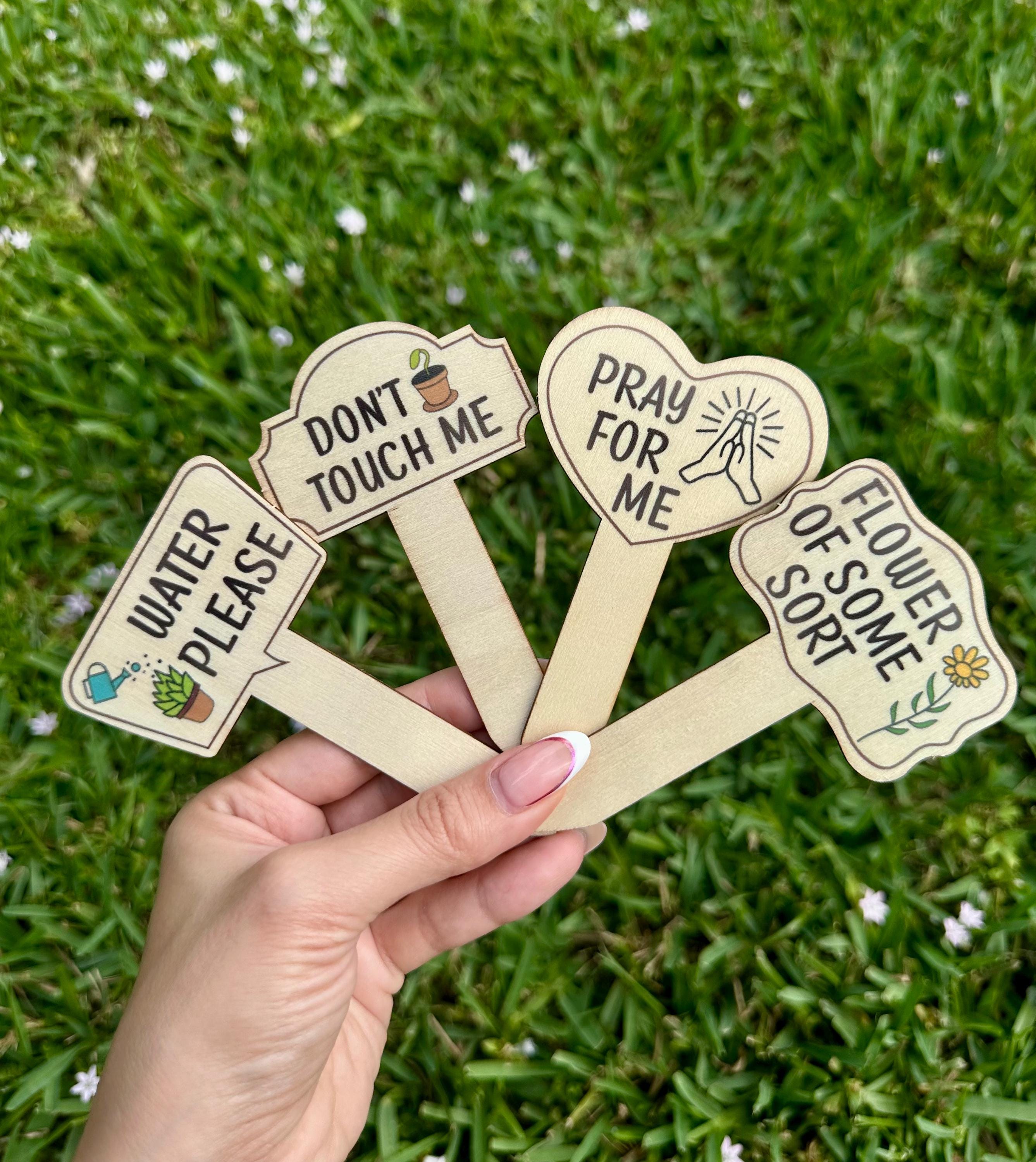 Funny Plant Sign (pack of 4), Funny Plant Gift, Plant Stake, Plant ...