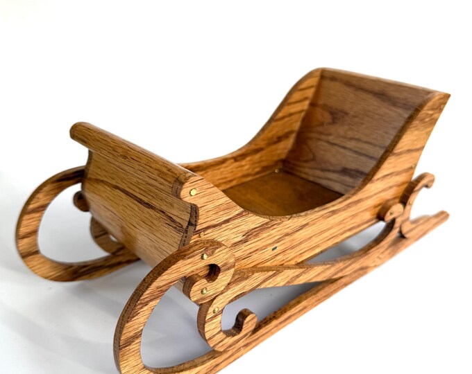 Handmade Oak Midcentury Santa Sleigh- Christmas Decor - Etsy