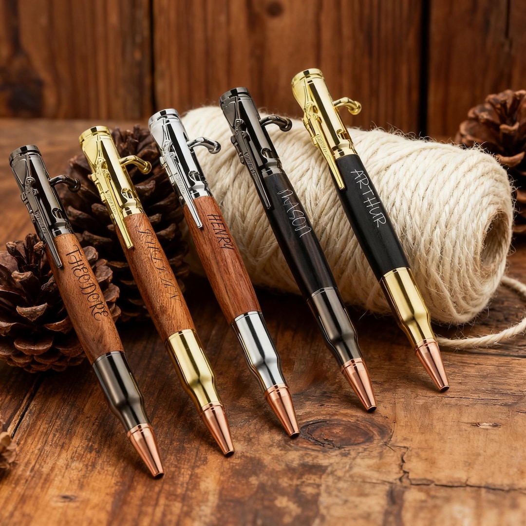 Engraved Rifle Pen, Custom Bullet Head Pens, Personalized Bolt Action ...
