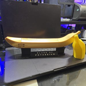 3D Printed Banana Katana Sword With Display Stand: Anime Cosplay Prop ...