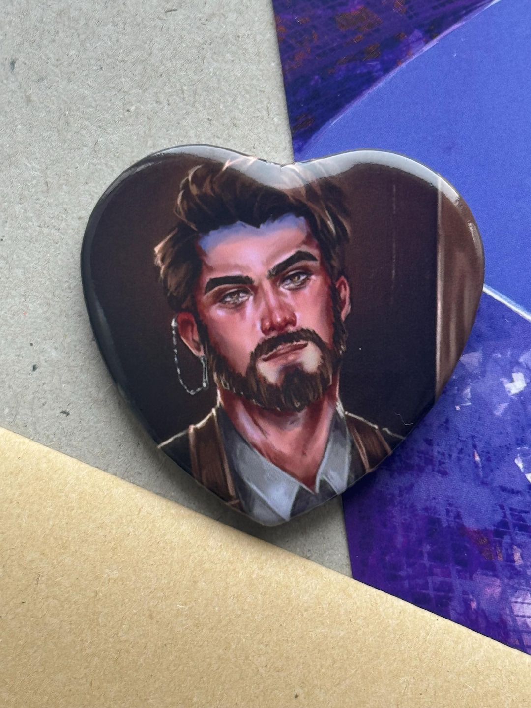 Date Everything Dorian Heart Badge Pin - Etsy