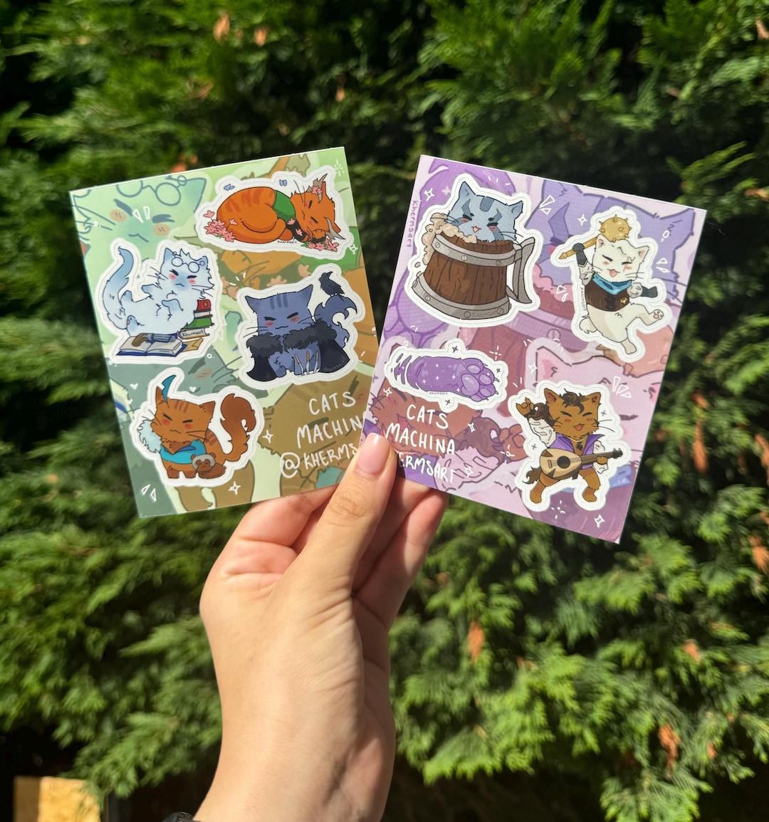 Critical Role, Cats Machina Sticker Sheet, Vex, Vax, Keyleth, Percy ...