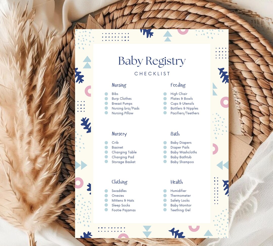 Cute Baby Registry Checklist, Charming Design, Essential for Baby Prep ...