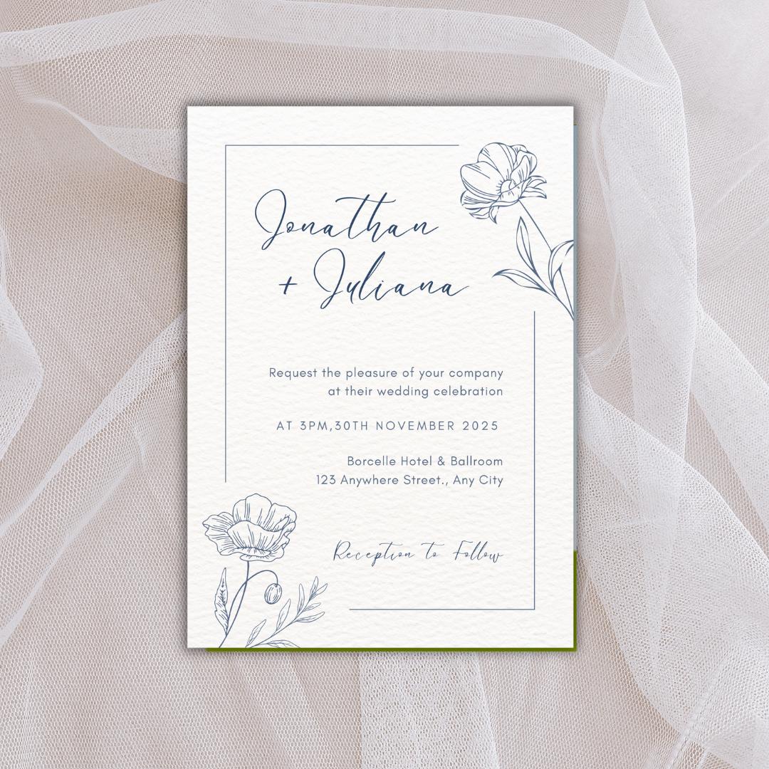 Minimalist Wedding Invitation, Elegant Design, Perfect for Modern ...