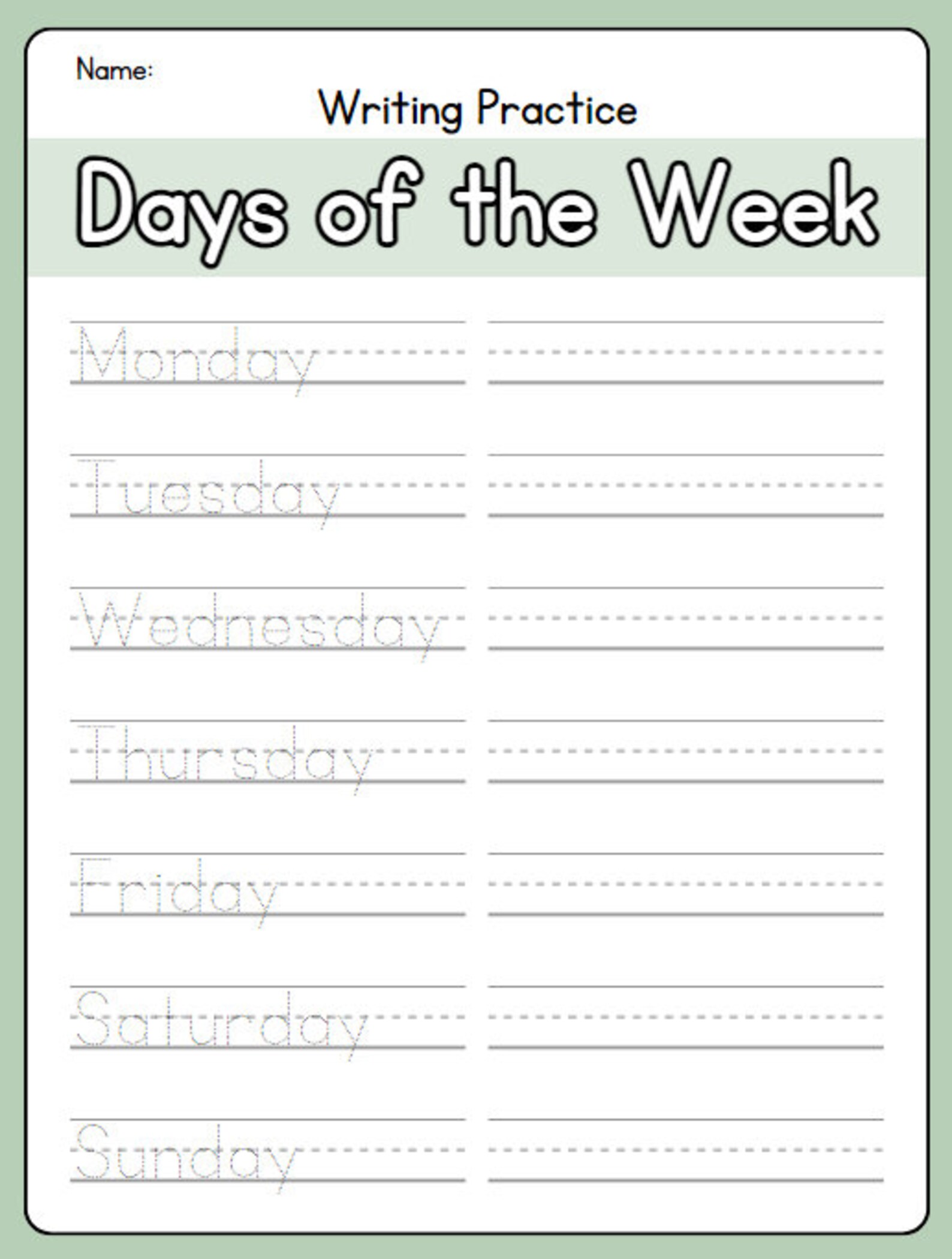 100+ Familiar Words, Word Tracing, Writing Practice - Etsy